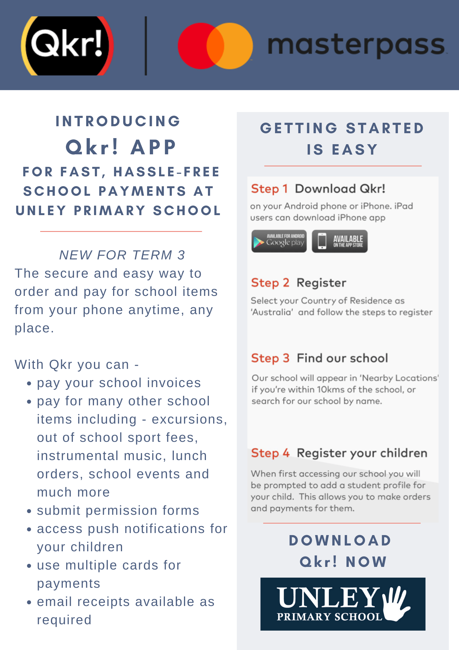 Qkr! Payment App for UPS – Unley Primary School News